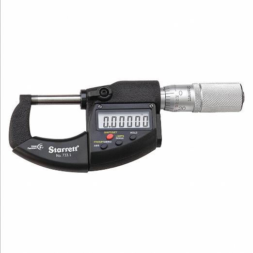 STARRETT 733.1XFL-1 | Digital Outside Micrometer, 0 Inch to 1 in/0 to ...